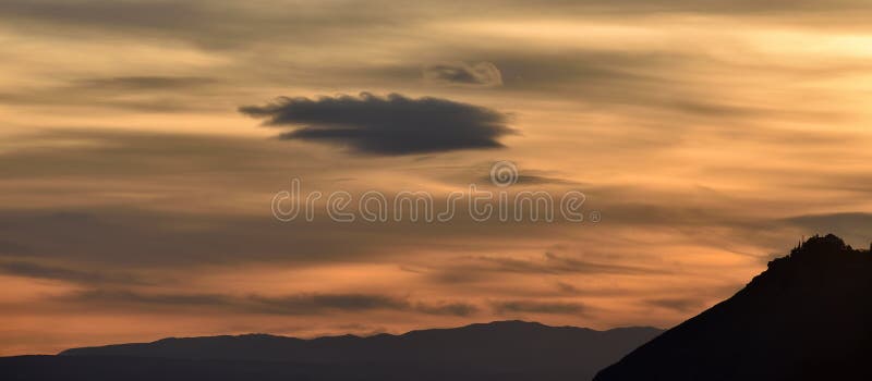 Splendid Autumn Sunset with Different Types and Colors of Clouds Stock ...