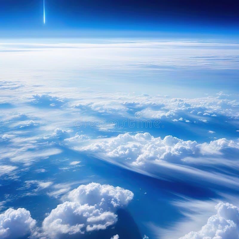 Splendid Background Cloudscape Above the Atmosphere in the with a ...