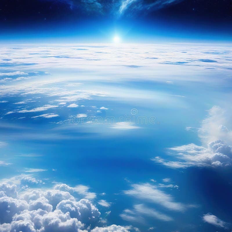 Splendid Background Cloudscape Above the Atmosphere in the with a ...