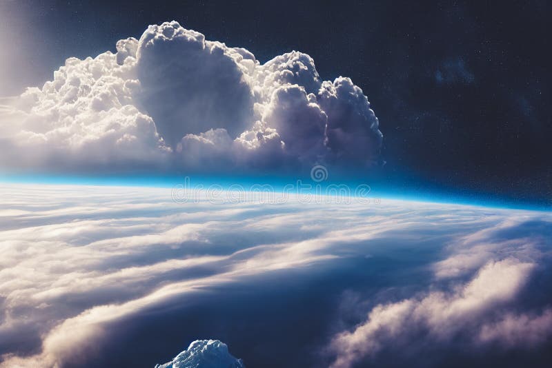 Splendid Cloudscape Above Earth's Atmosphere Starry Space Horizon Stock ... Splendid Cloudscape Above Earth's Atmosphere Starry Space Horizon Stock ...