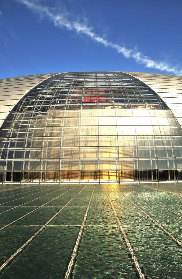 Splendid Building with Pond Stock Photo - Image of architecture, pond ...