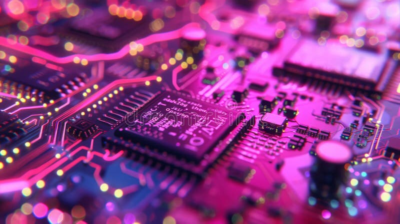 Splendid Colors on the High-tech Circuit Board. Stock Image - Image of ...