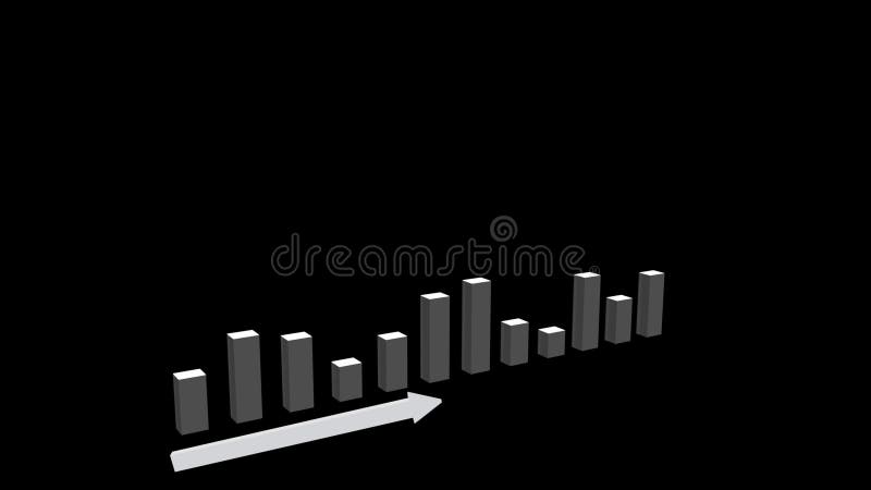 A Splendid 3d Rendering of Symmetrical Bar Graph with Black and White ...