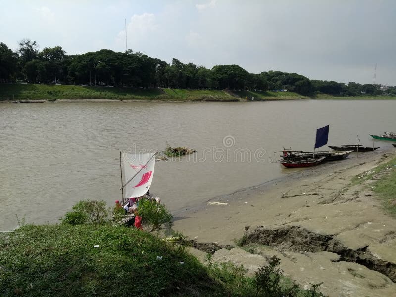 Beautiful Ahmaputra River Sight Stock Image - Image of canal, shore ...