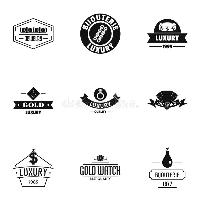 Splendid Logo Set, Simple Style Stock Vector - Illustration of moneybag ...