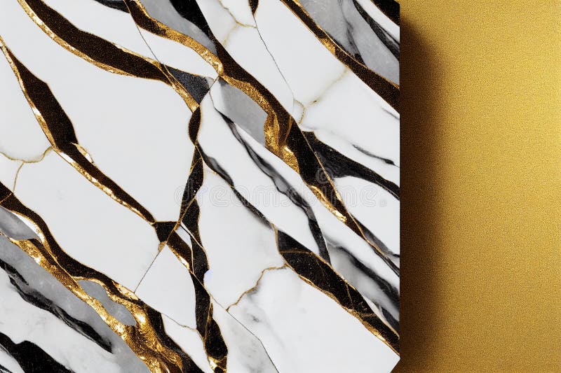 Splendid Marble Abstract with Golden Pattern in Digital Art 3D ...