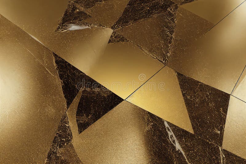 Splendid Marble Abstract with Gold Geometric in Digital Art 3D ...