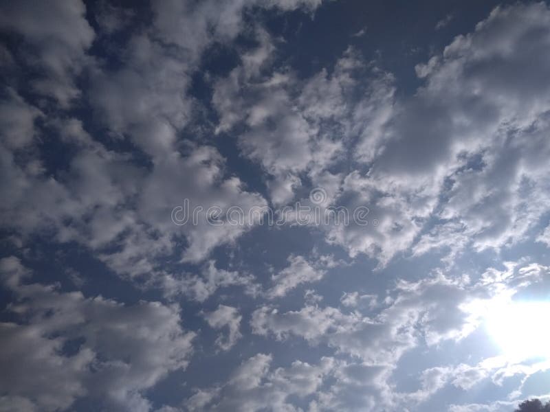 A Splendid Rare View of a Natural Pattern of Clusters of White Clouds ...