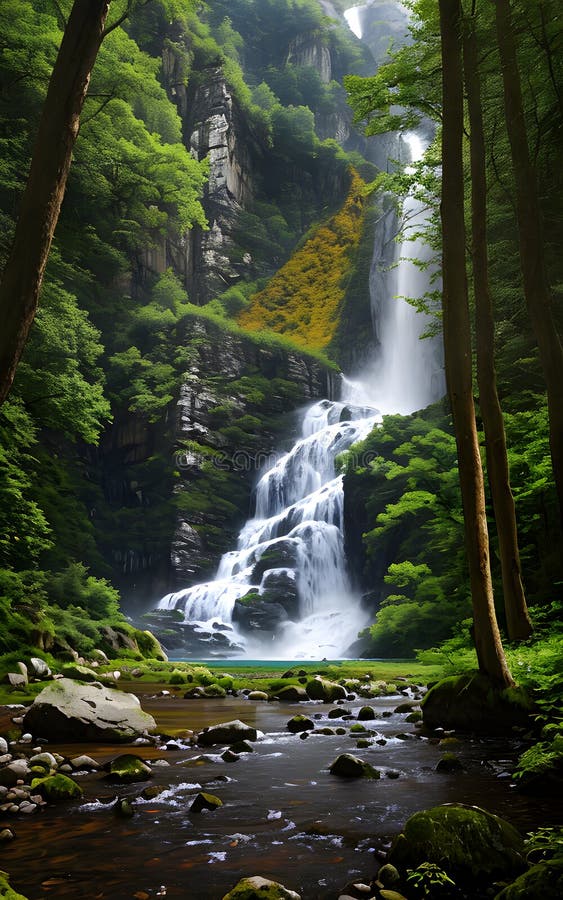 Splendid Springtime Nature Landscape Stock Illustration - Illustration ...