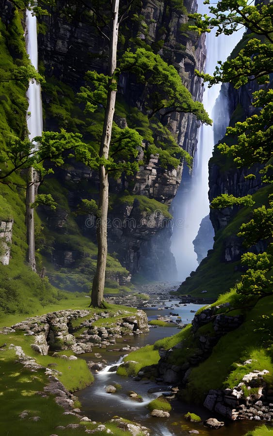 Splendid Landscape Environment in a Secret Jungle Stock Illustration ...