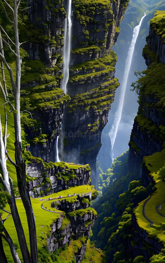 Splendid Springtime Nature Landscape Stock Illustration - Illustration ...