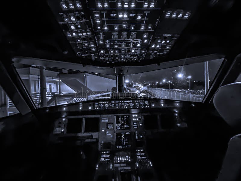 A Splendid View of an Airplane Cockpit. Editorial Stock Image - Image ...