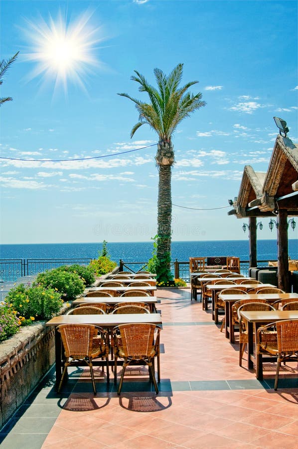 Splendid View of Cafe Furniture at the Resort. Stock Photo - Image of ...