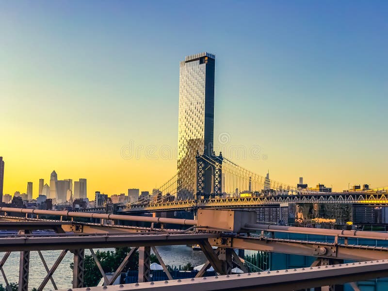 A Splendid View of One Manhattan Square Building. Stock Image - Image ...