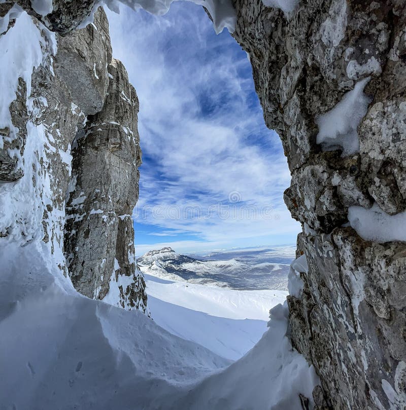 Splendid Winter Landscapes Seen through a Small Hole Stock Image ...