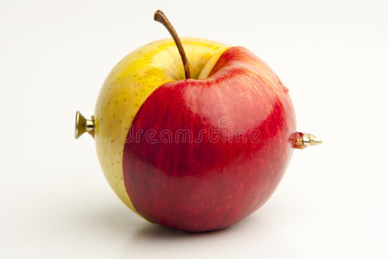 Spliced Together Two Different Apples Stock Photo - Image of healthy ...