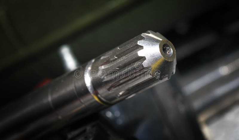 Splined Connection on Shaft with Clipping Path Stock Photo - Image of ...