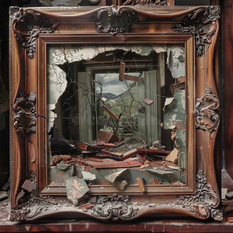 Splintered Memories a Picture Frame Hit Stock Illustration ...