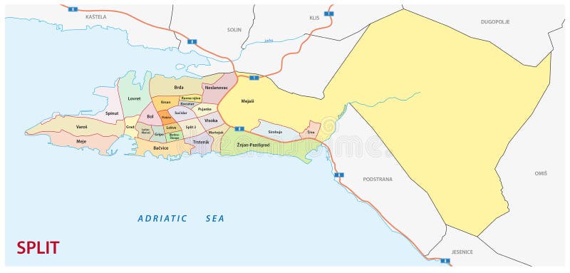 Split administrative map stock illustration. Illustration of europe ...