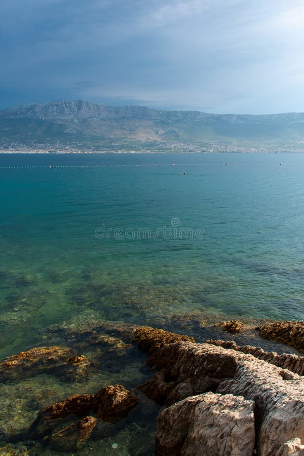 Split, Adriatic Coast in Croatia, Dramatic Sky, Seascape Stock Image ...
