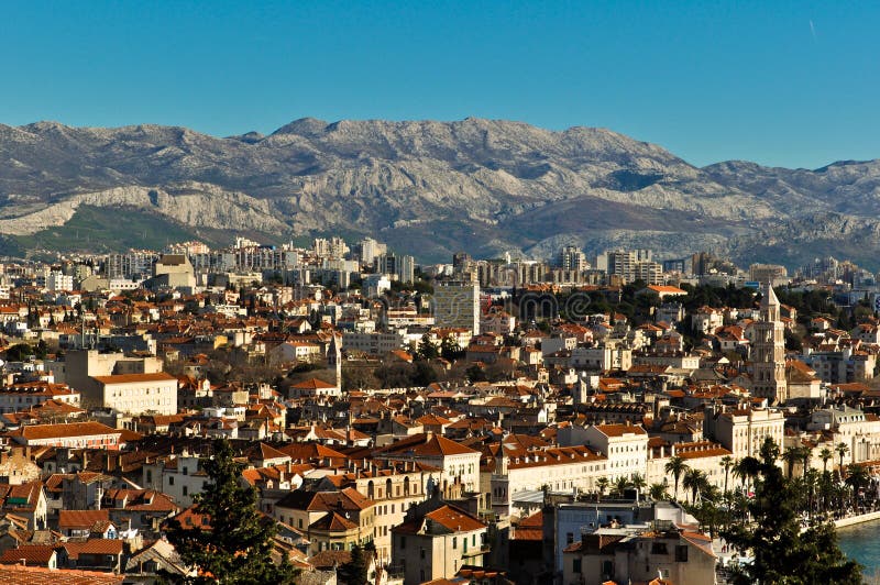 Split Aerial View stock photo. Image of croatian, cross - 42548348