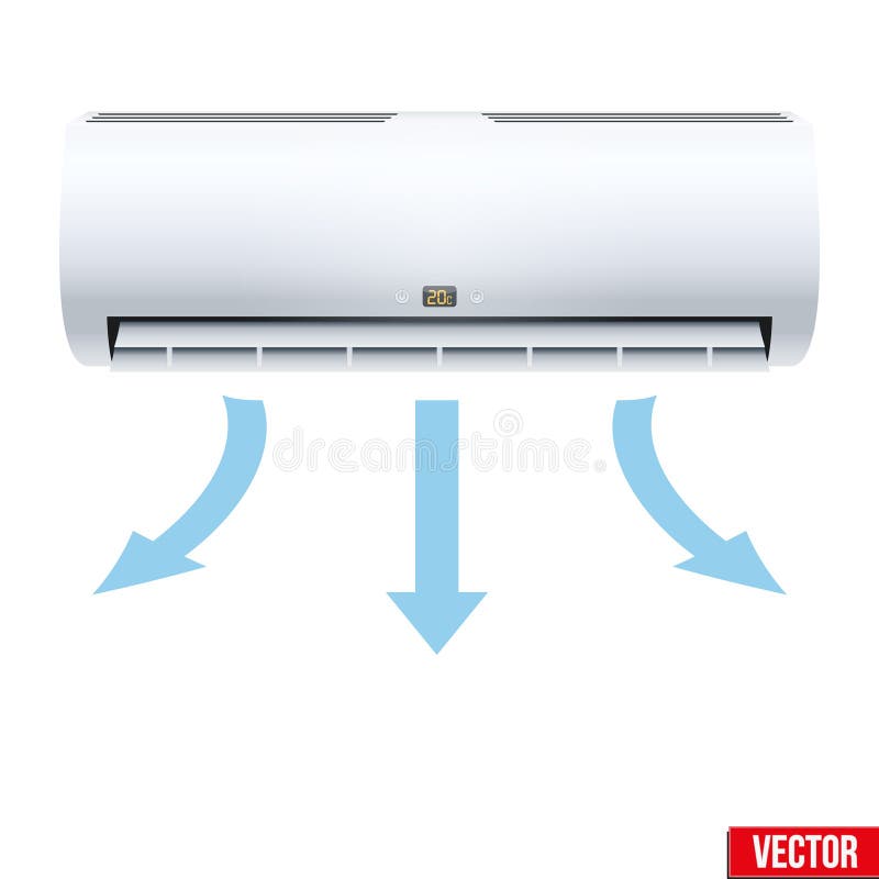 Split Air Conditioner System. Stock Vector - Illustration of ...