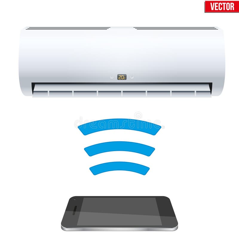 Split Air Conditioner System. Stock Vector - Illustration of ...