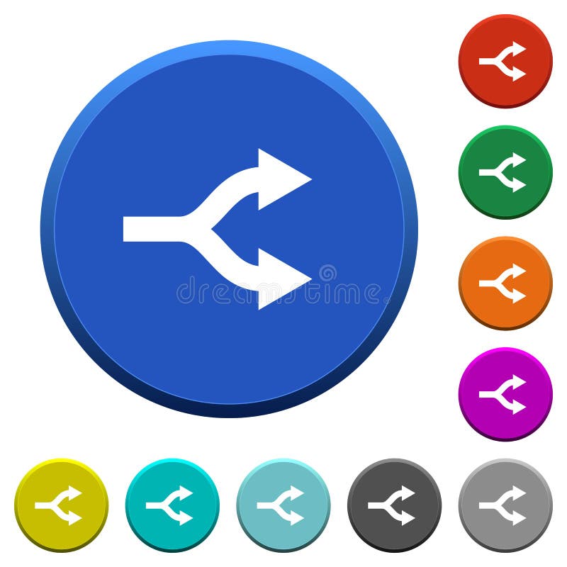 Split Arrows Beveled Buttons Stock Vector - Illustration of branch ... Split Arrows Beveled Buttons Stock Vector - Illustration of branch ...