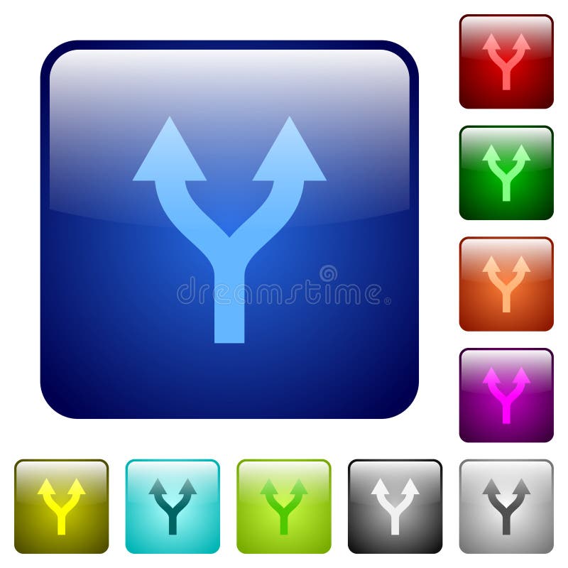 Split Arrows Up Color Square Buttons Stock Vector - Illustration of ...