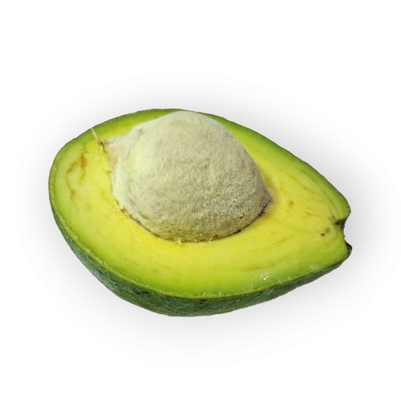 Avocado with the Seed Inside is Isolated on a White Background, Copy ...