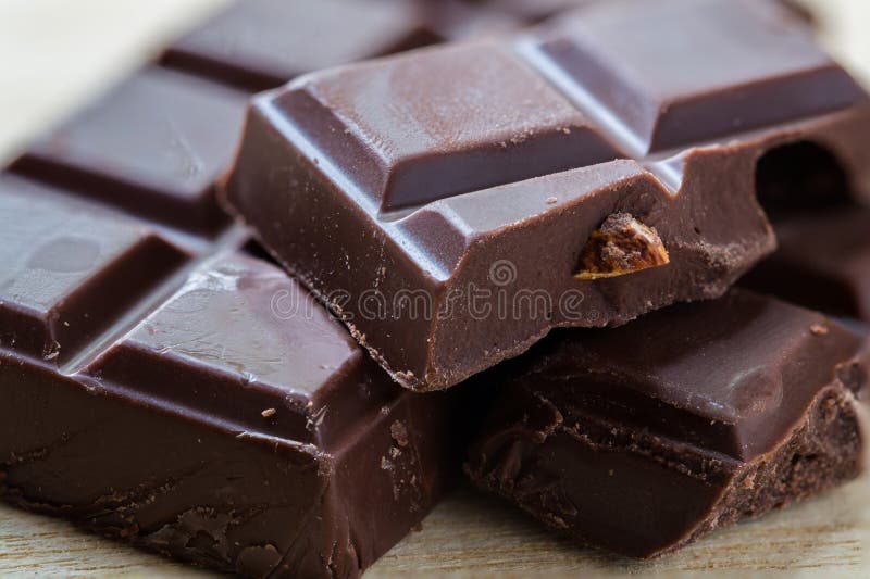 Split Bar of Dark Chocolate Stock Image - Image of candy, health: 65985763