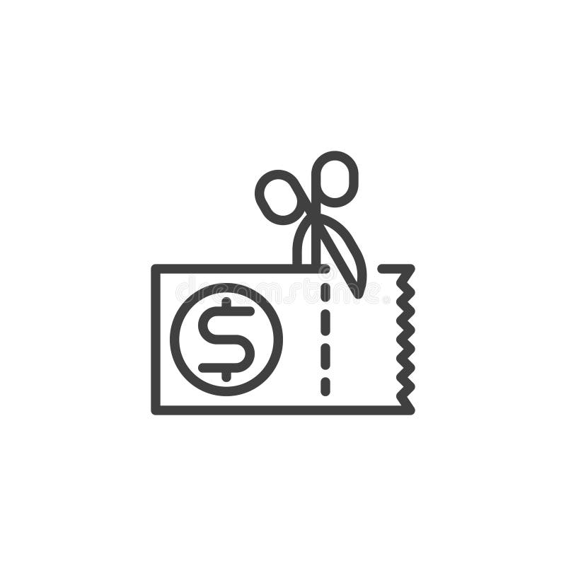 Split Bill line icon stock illustration. Illustration of perfect ...