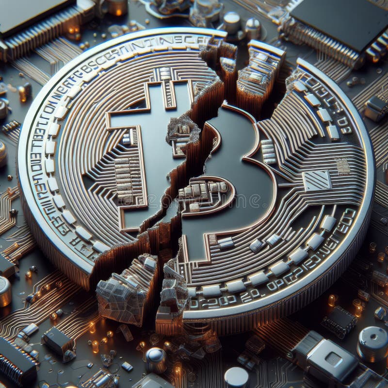 Split Bitcoin Coin Circuit Board Background Stock Photos - Free ...