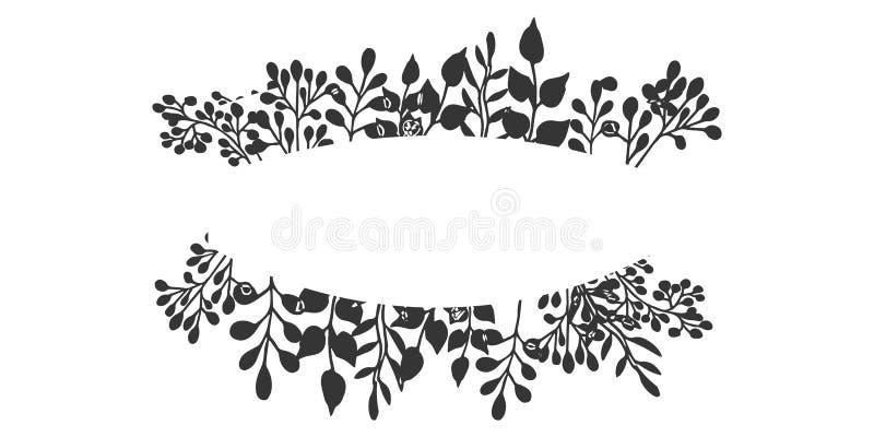 Split Border, Floral Monogram Frame in Doodle Style Isolated on White ...