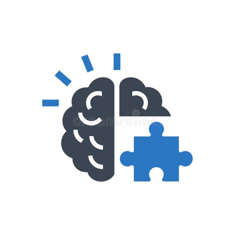 Split Brain Puzzle Icon stock vector. Illustration of solution - 361696341