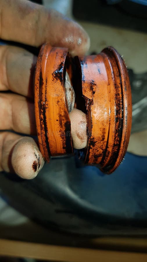 Split Car Parts . Faulty Parts Turbo Seal Stock Photo - Image of parts ...