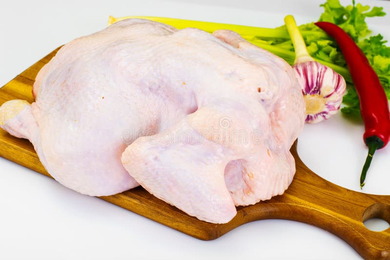 The Split Carcass of Raw Chicken. Isolated on White Stock Image - Image ...