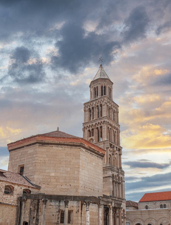 Split Cathedral and Part of the Palace Building. Split, Croatia. Stock ...