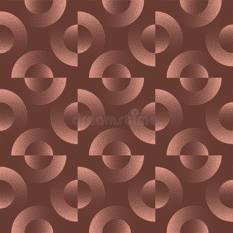 Split Circles Bauhaus Style Seamless Pattern Vector Dot Work Abstract ...
