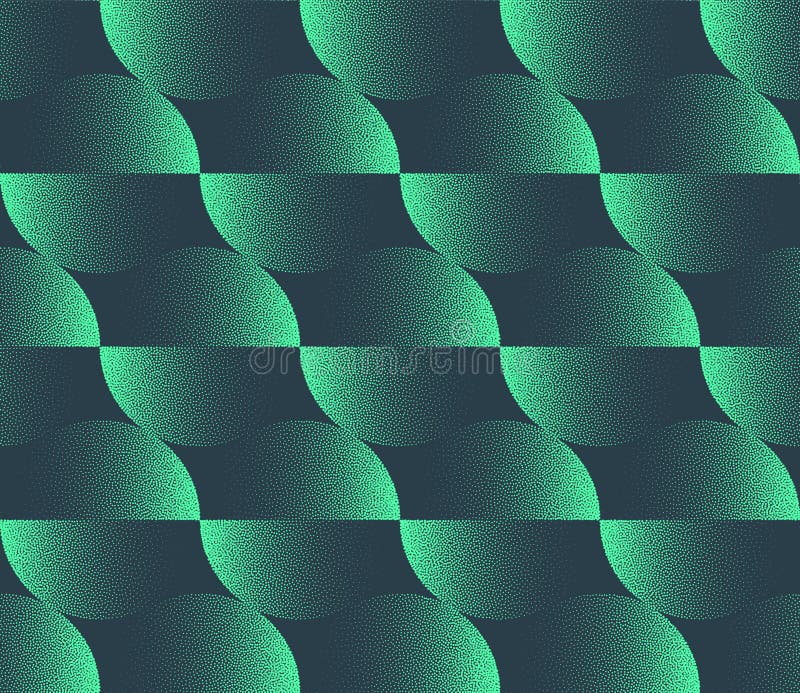 Split Circles Seamless Pattern Vector Vibrant Turquoise Abstract ...