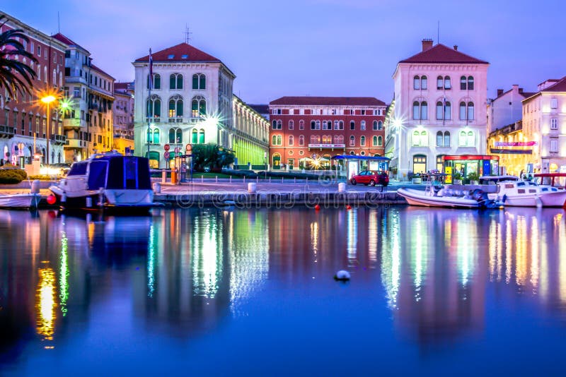 Split City in Evening, Croatia. Stock Photo - Image of city ...