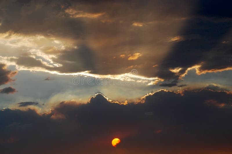 Split Clouds at Sunset stock image. Image of sunlight - 7590845