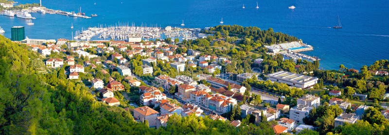 Split Coast Aerial Panoramic View Stock Photo - Image of destination ...