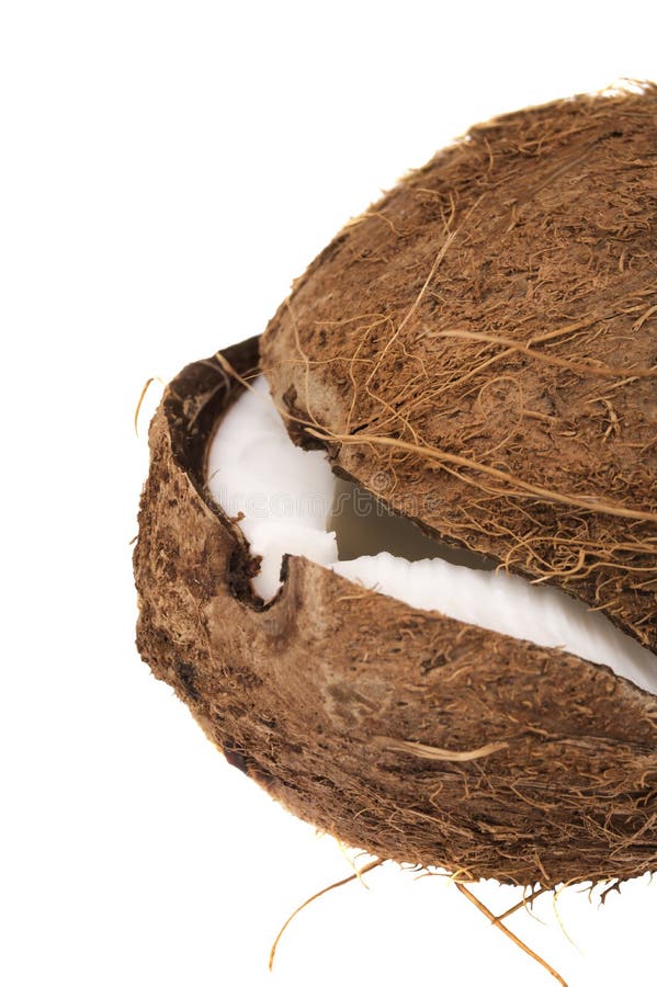 Split Coconut Isolated Over White Stock Photos - Free & Royalty-Free ...