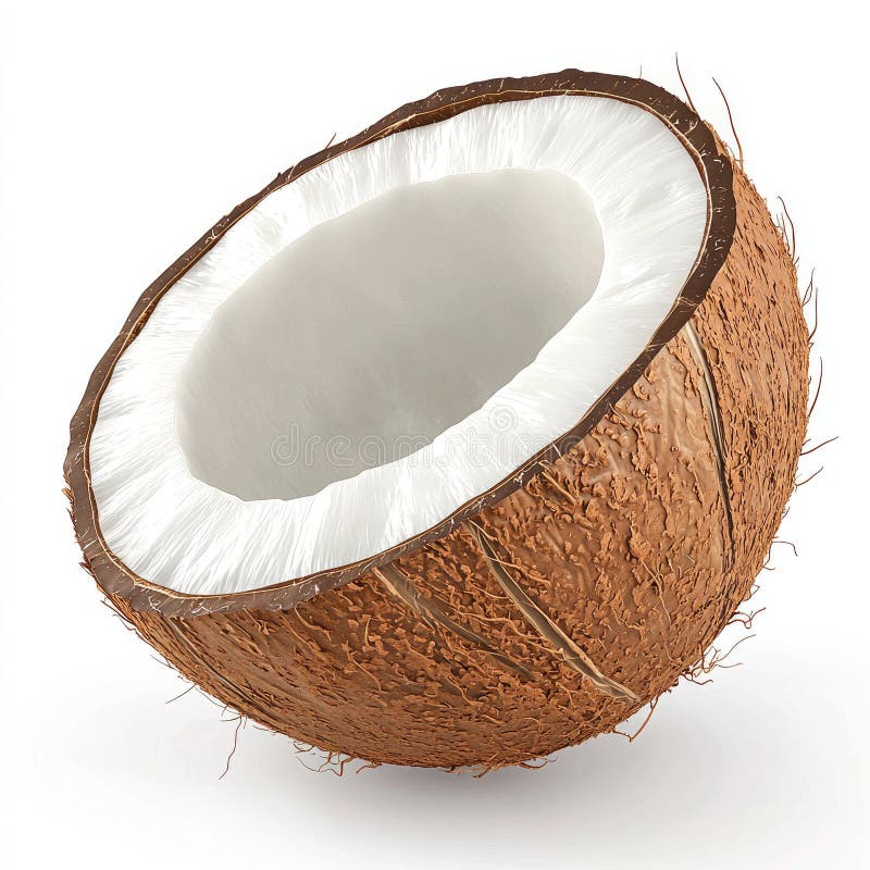 Split Coconut on White Isolate Background Stock Illustration ...
