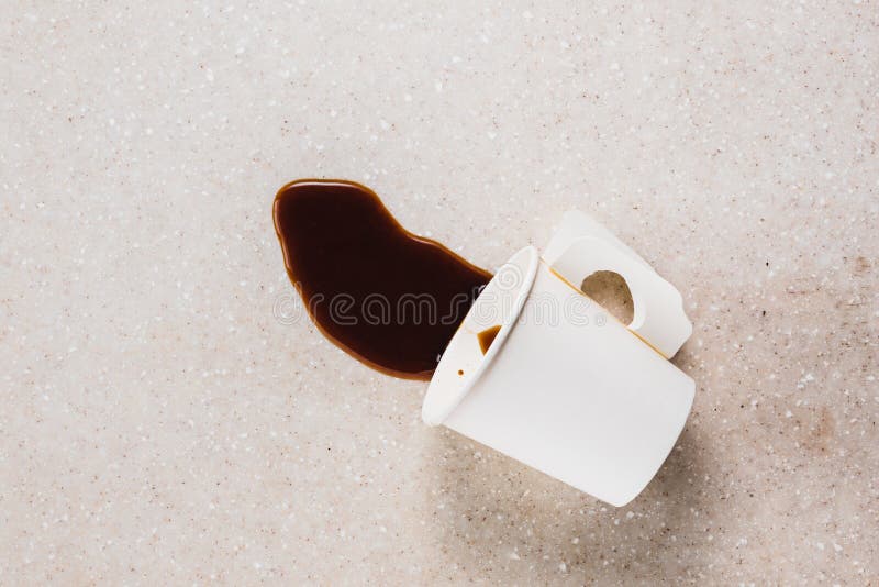 Split Coffee from Paper Cup on Table Stock Photo - Image of caffeine ...