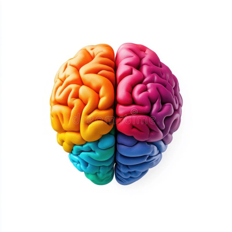 Split Colorful Brain Hemispheres Concept Stock Illustration ...