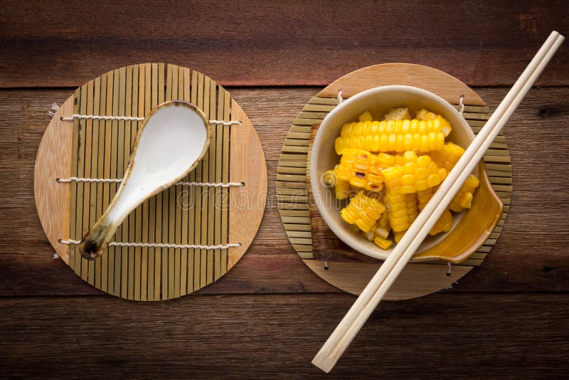 Split Corn on Wood Background Stock Image - Image of staple, butter ...