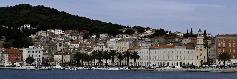 SPLIT, CROATIA - APRIL 13, 2025: Panorama View of Riva Promenade on the ...