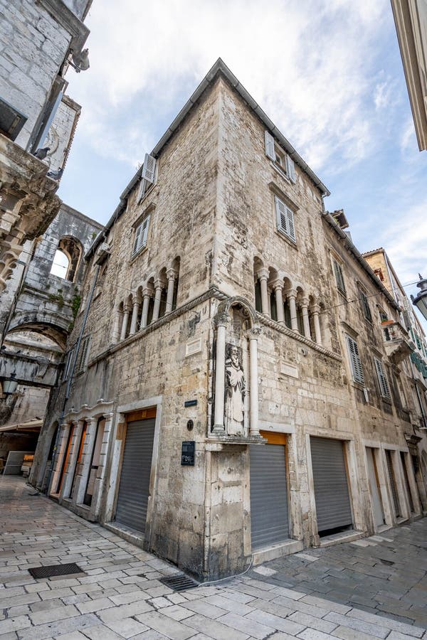 Pjaca Clock Tower in Narodni Trg, Split, Croatia Stock Photo - Image of ...